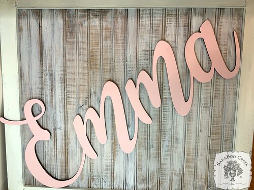 Cursive Wood Wall Word - 2ft, 3ft or 4ft Custom Wall Hanging Name ...