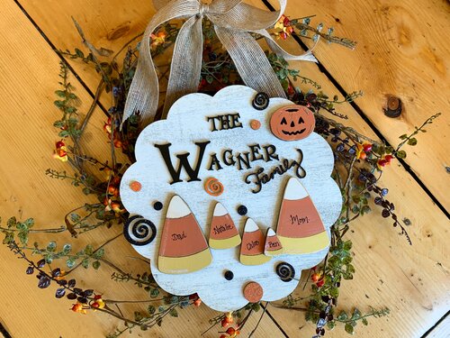 Halloween Candy Corn Sign - Personalized Family Last Name Plaque ...