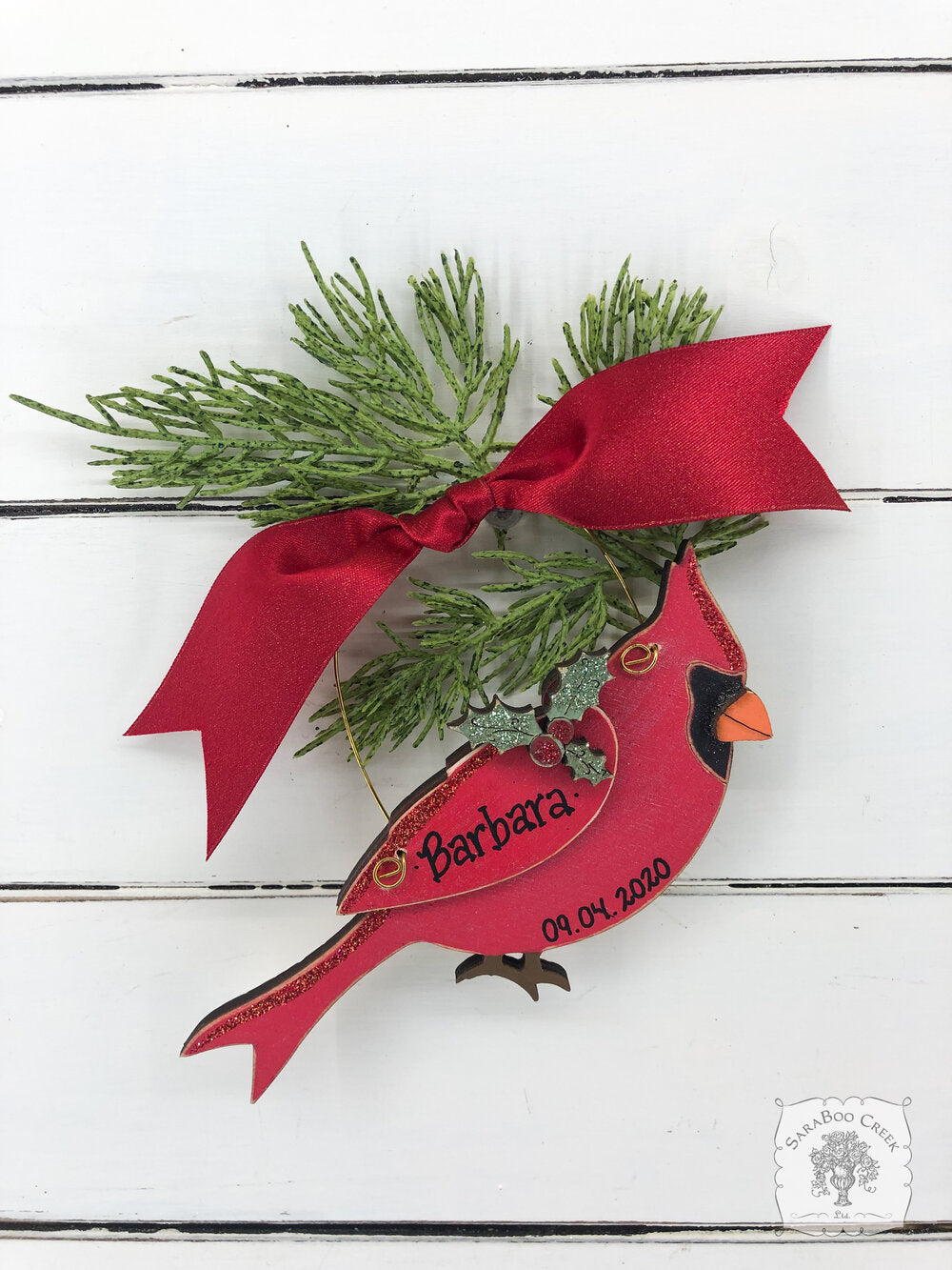 Cardinal Ornament - Personalized Cardinal Christmas Ornament, Handmade ...