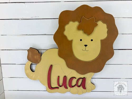 20" Lion Wall or Door Sign Personalized with Name – SaraBoo Creek