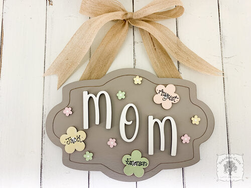 Mom Plaque with Flowers Personalized with Kid's Names – SaraBoo Creek