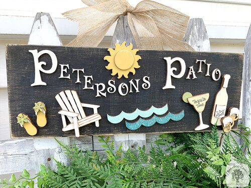 Personalized Patio Plaque - Summer Sign w/ Family Name for Poolside or ...
