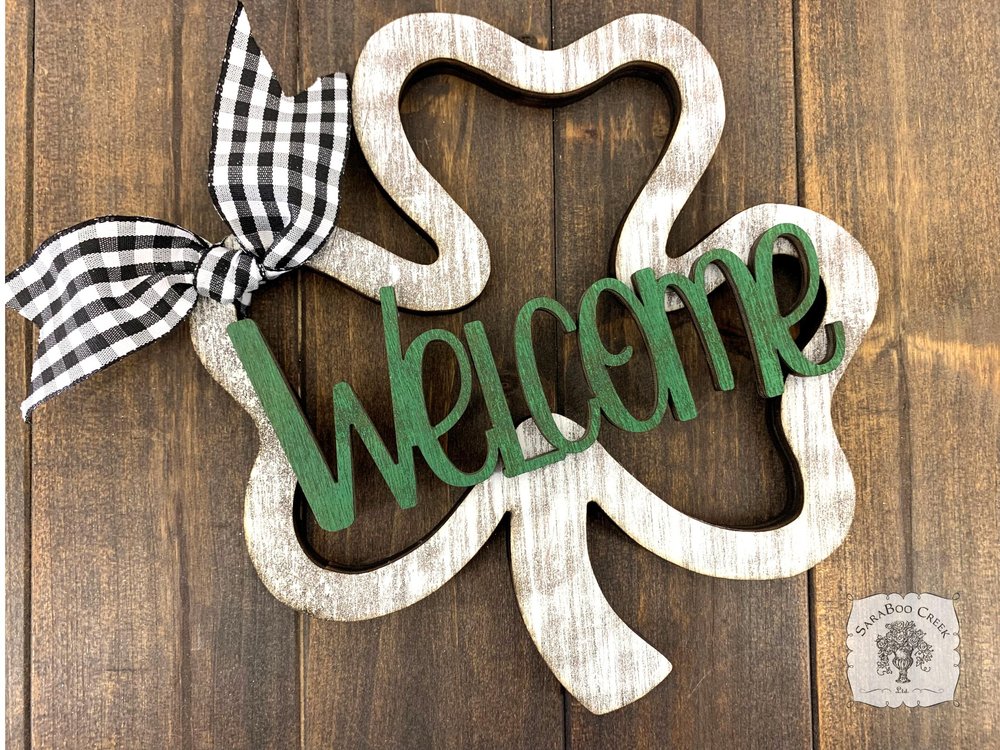 Rustic Welcome Shamrock Outline – SaraBoo Creek