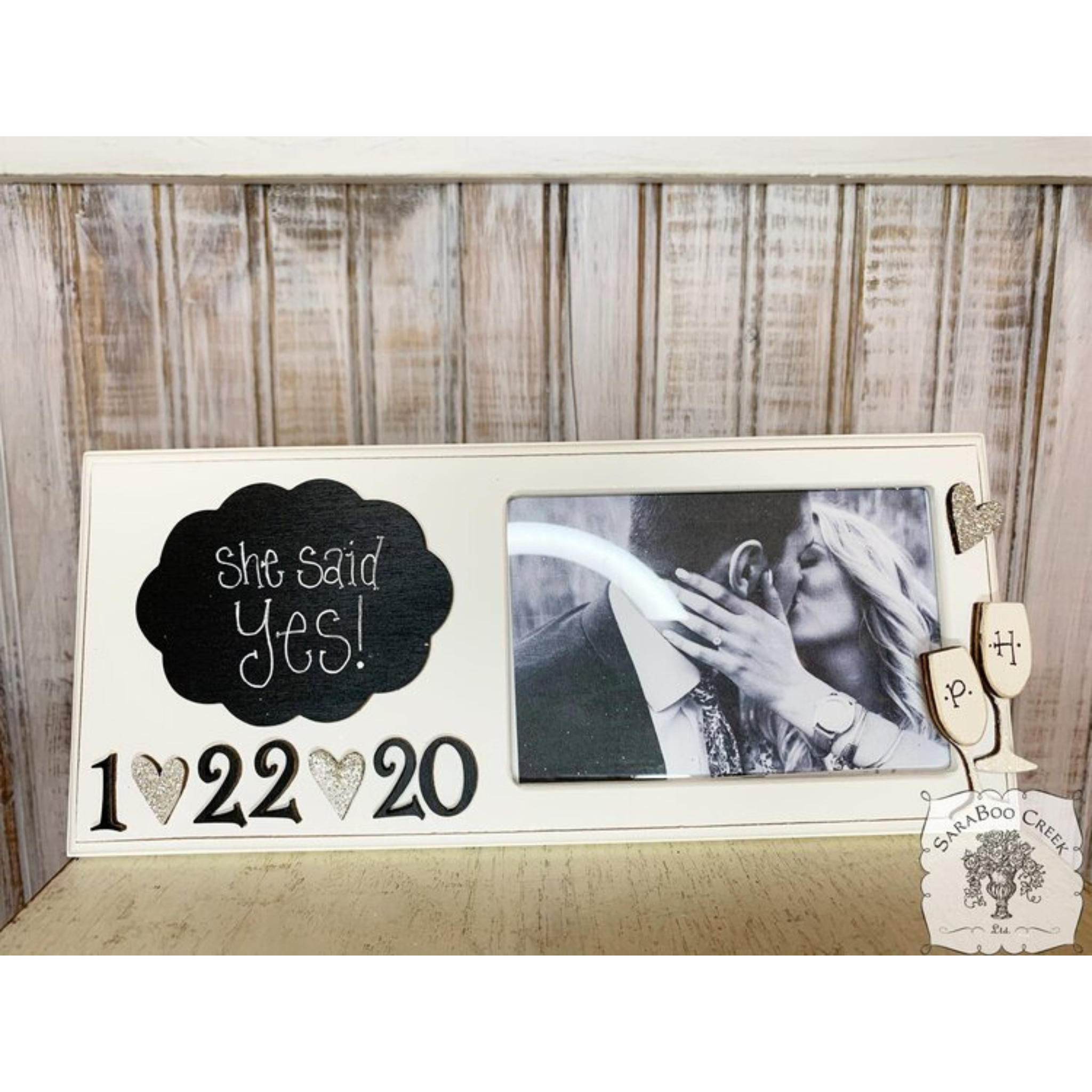 Engagement Picture Frame w/ Personalized Message of your choice & Enga ...
